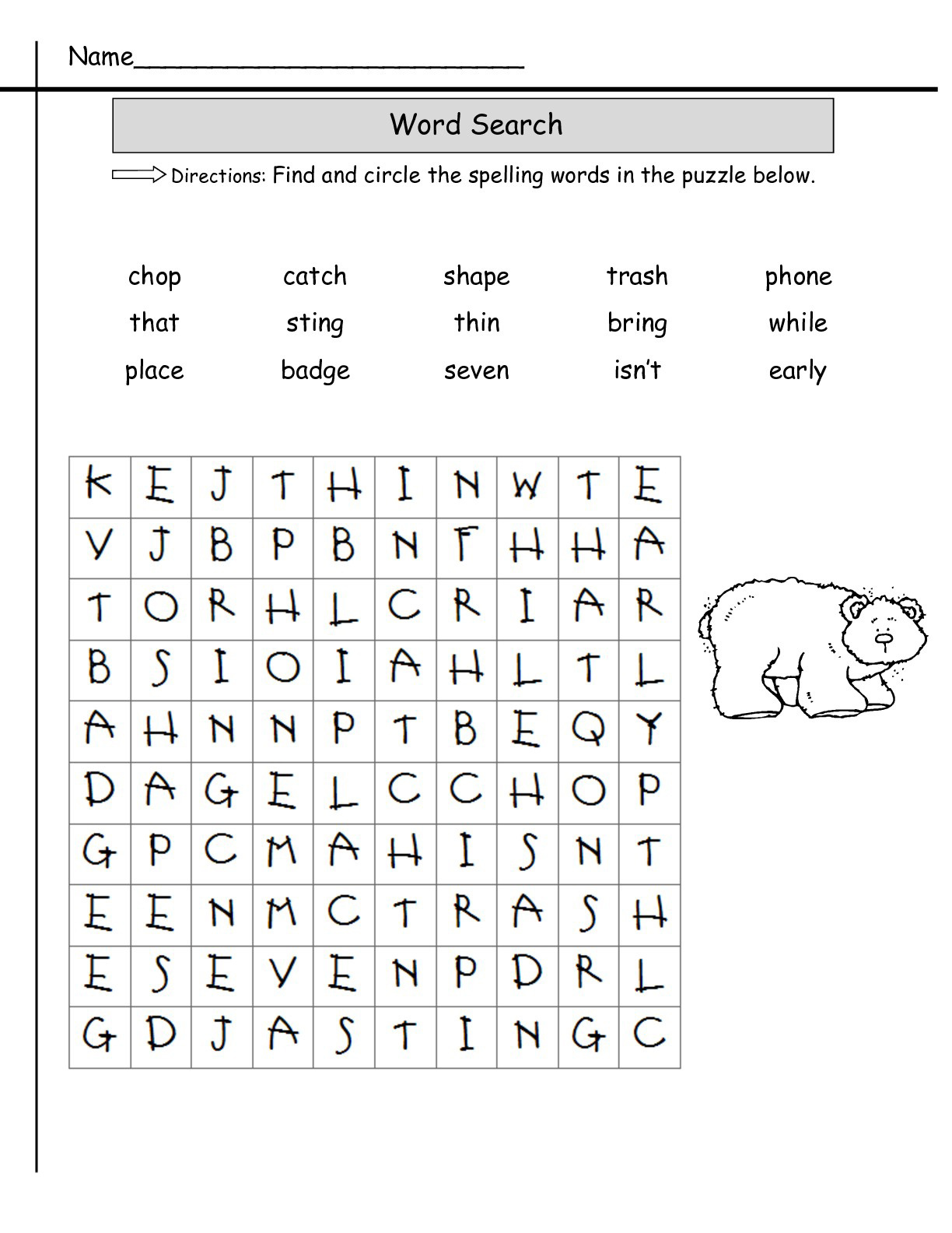 Free Printable Grade 2 Word Search Printable Word Search
