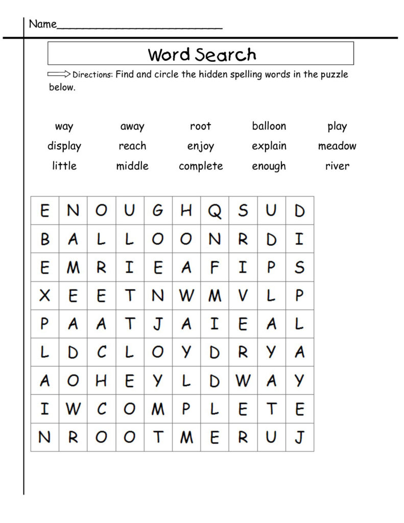 2nd Grade Word Search Best Coloring Pages For Kids | Printable Word Search