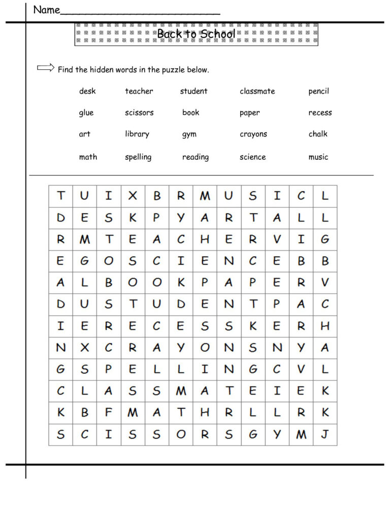 2nd Grade Word Search Best Coloring Pages For Kids | Printable Word Search