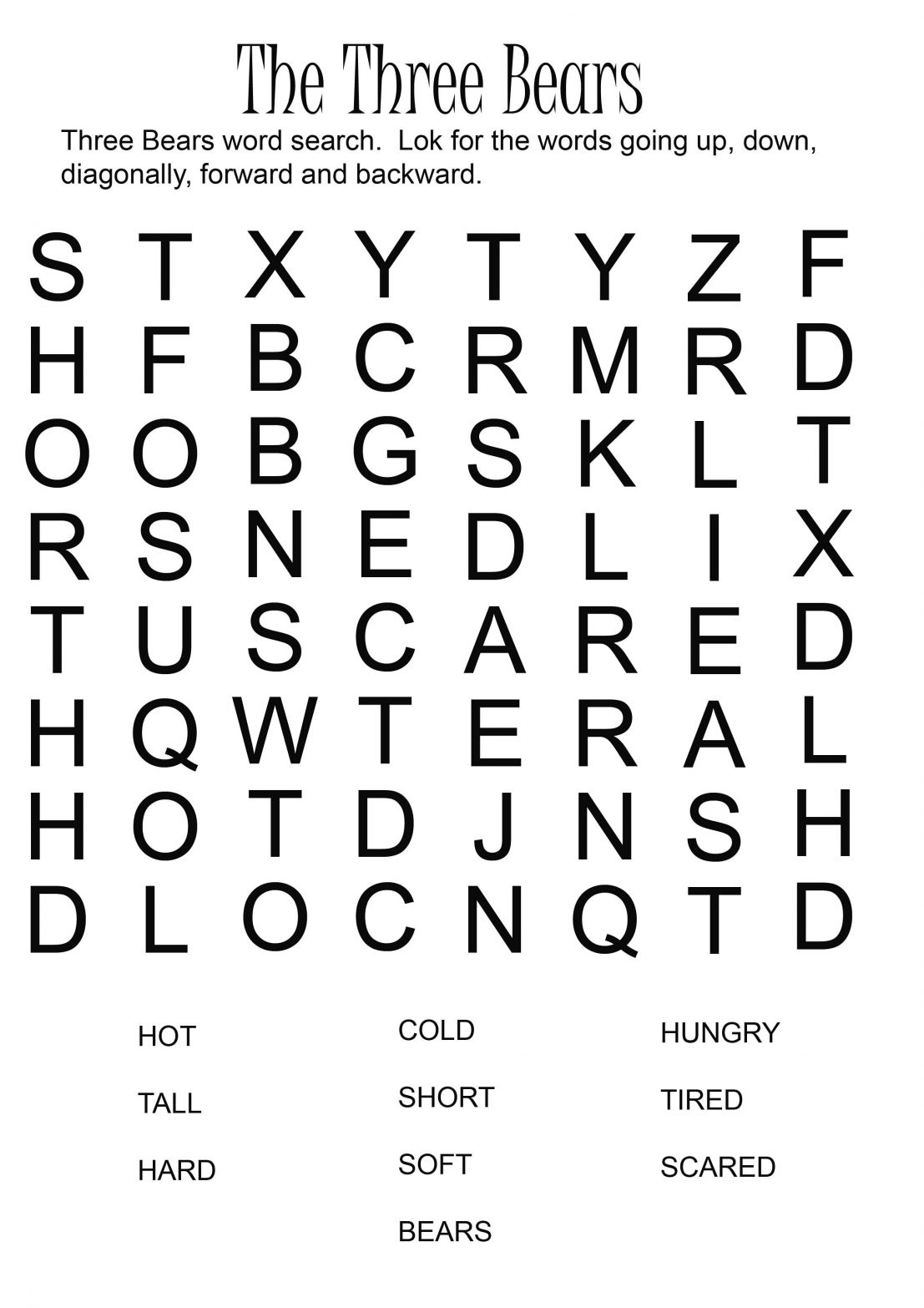 Large Print Free Printable Word Searches Large Print Free Printable Word Searches