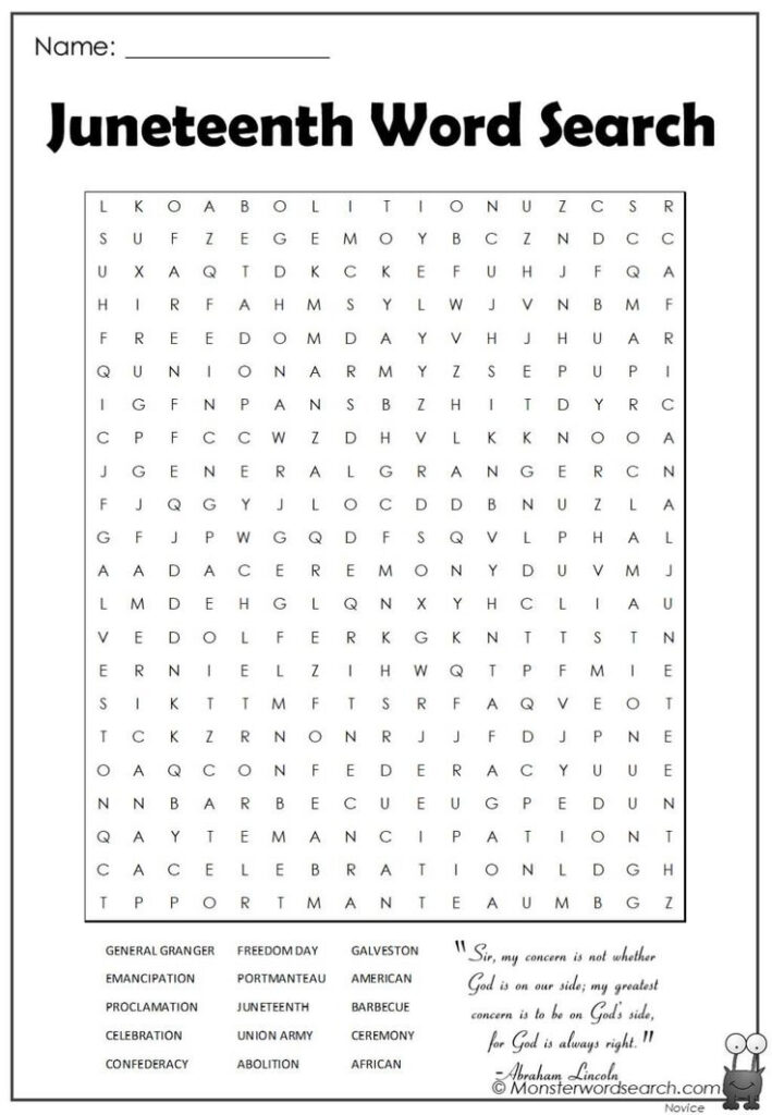 Juneteenth Word Search In 2021 Word Find Juneteenth Coloring Pages ...