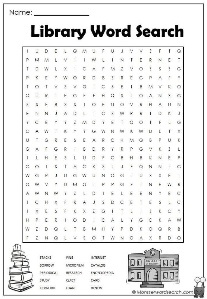Library Word Search 1 Jpg Monster Word Search | Printable Word Search