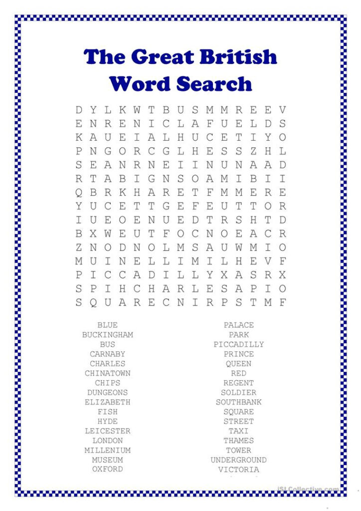 London Wordsearch Esl Worksheetjunisun Word Search Printable ...
