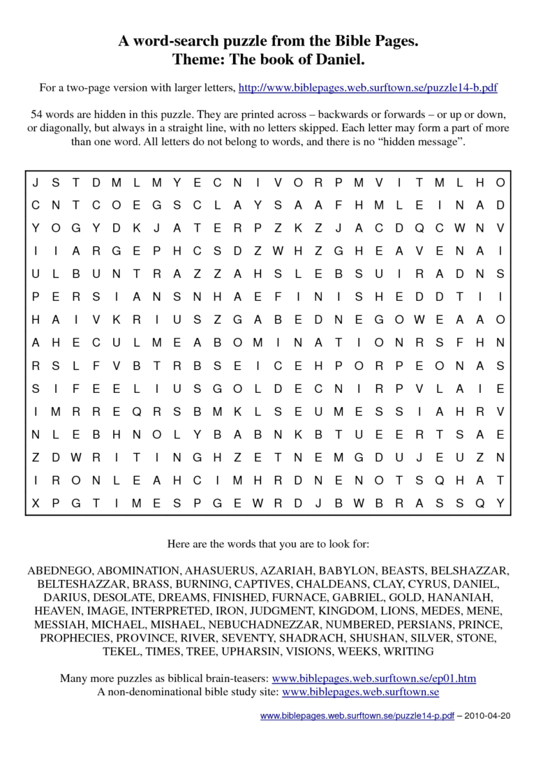 Printable Bible Word Search Puzzles For Adults Word Search Printable ...