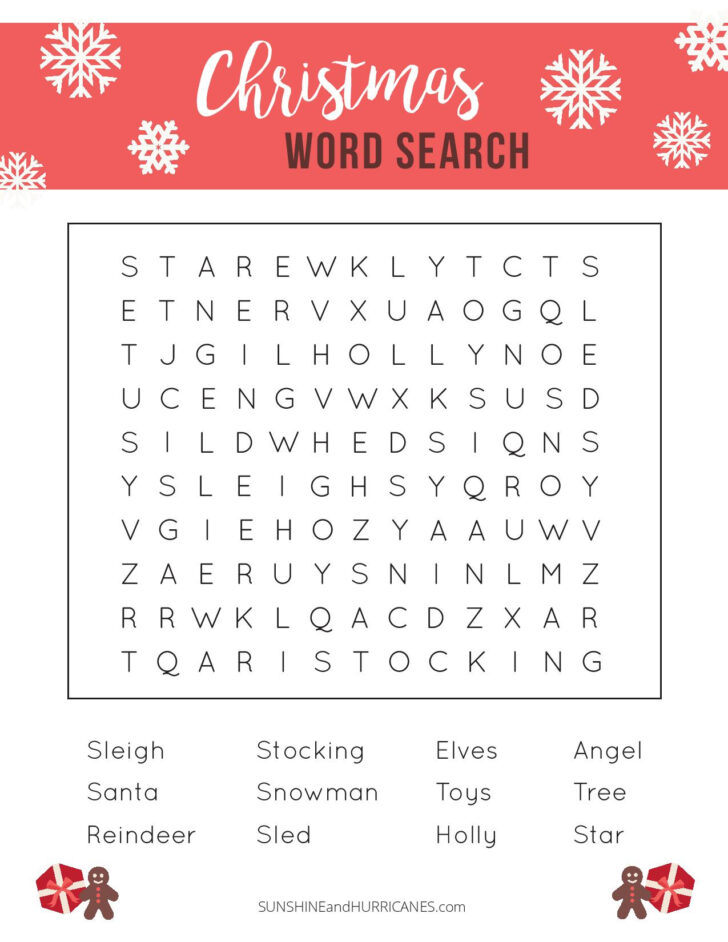Printable Christmas Word Search A Fun Holiday Activity For Kids ...