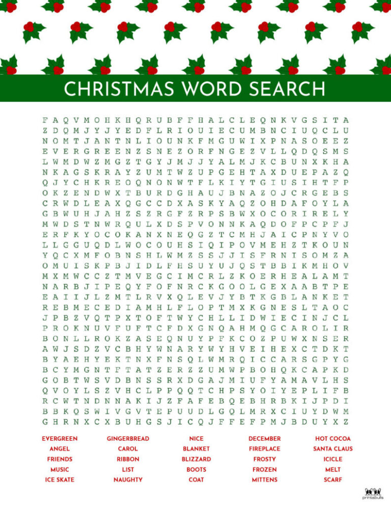 Difficult Hard Christmas Word Search | Printable Word Search