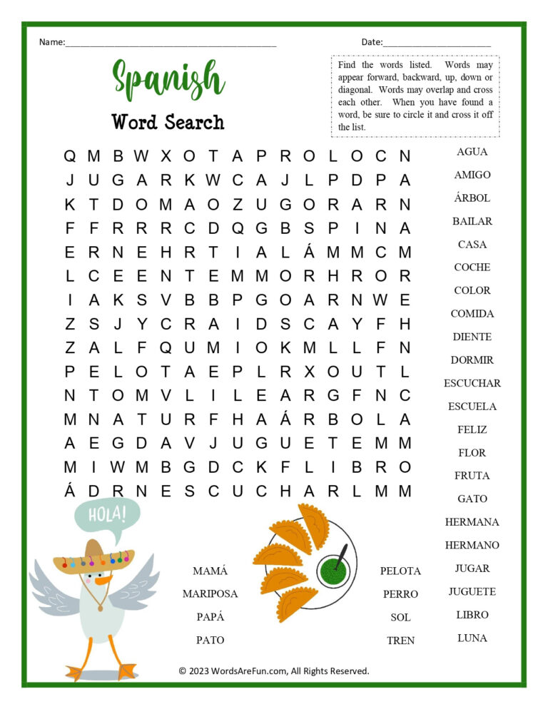 Spanish Easter Word Search | Printable Word Search