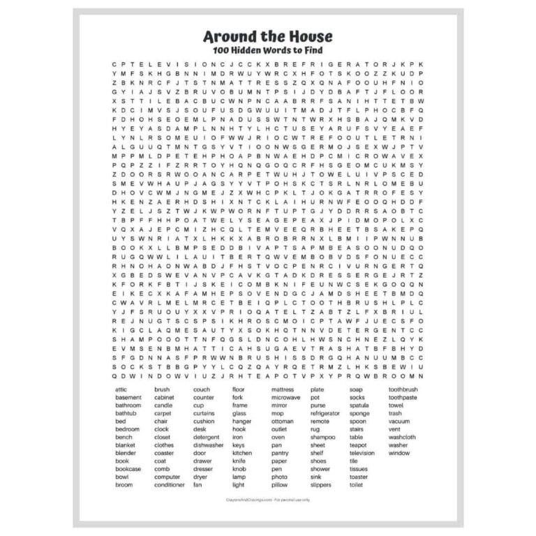 Printable Word Search High School | Printable Word Search