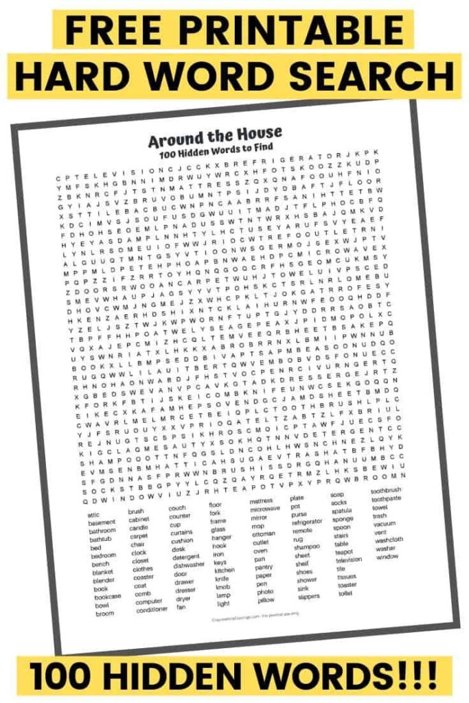 Free Printable Word Search 100 Words | Printable Word Search