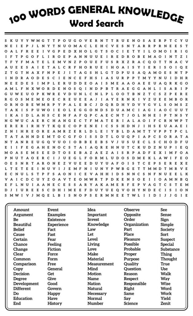 Printable Word Search with a Lot of Words | Printable Word Search