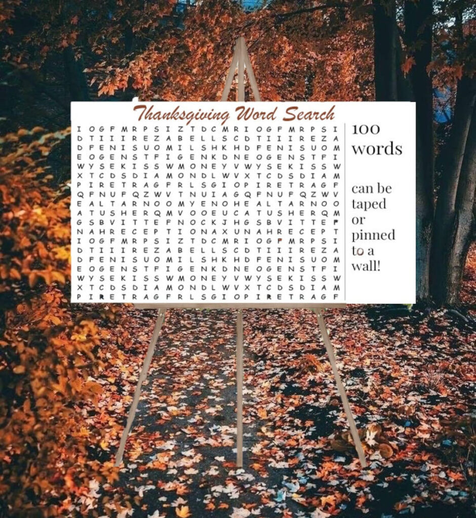 Customizable Thanksgiving Word Search | Printable Word Search