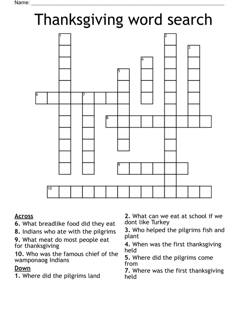 First Thanksgiving Word Search Puzzle | Printable Word Search