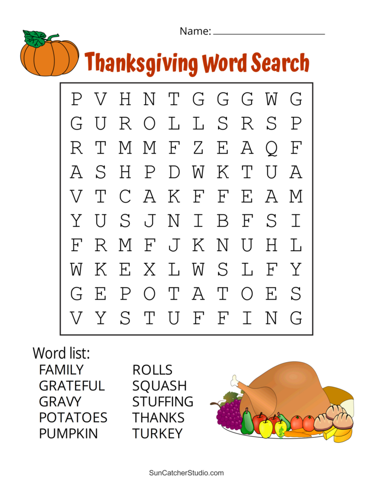 Freeology Thanksgiving Word Search Answer Key | Printable Word Search