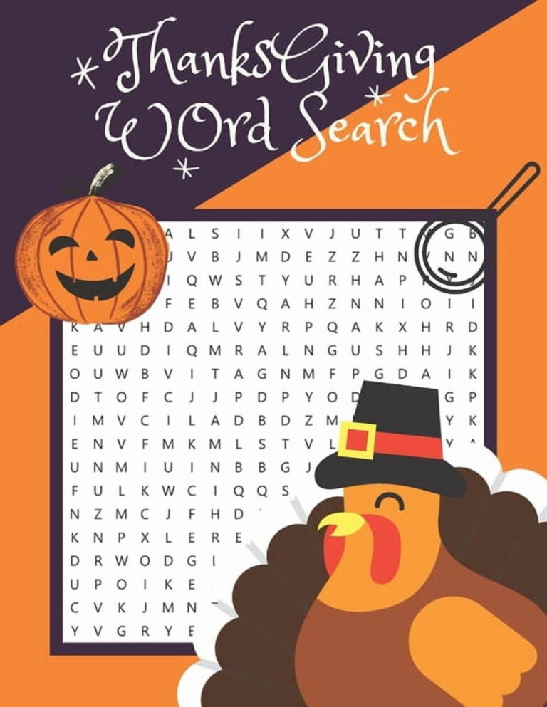 Large Print Word Search Thanksgiving | Printable Word Search