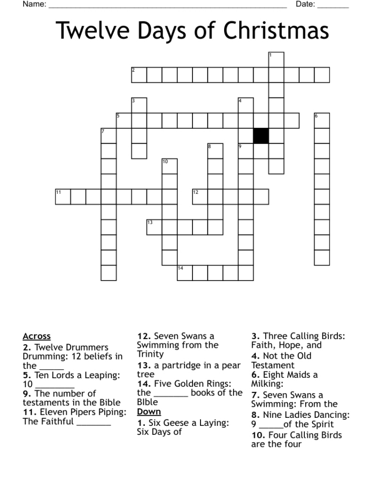 Christmas Crossword Word Search | Printable Word Search