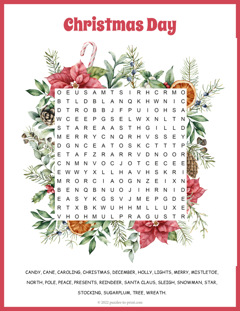 Huge Christmas Word Search | Printable Word Search