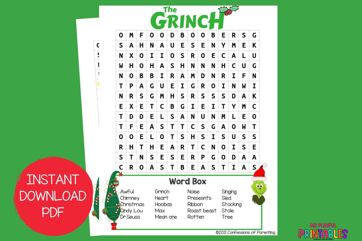Grinch Christmas Word Search | Printable Word Search
